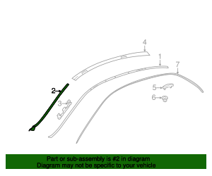 212-690-10-82-9999 - Drip Molding 2010-2016 Mercedes-Benz | Mercedes ...