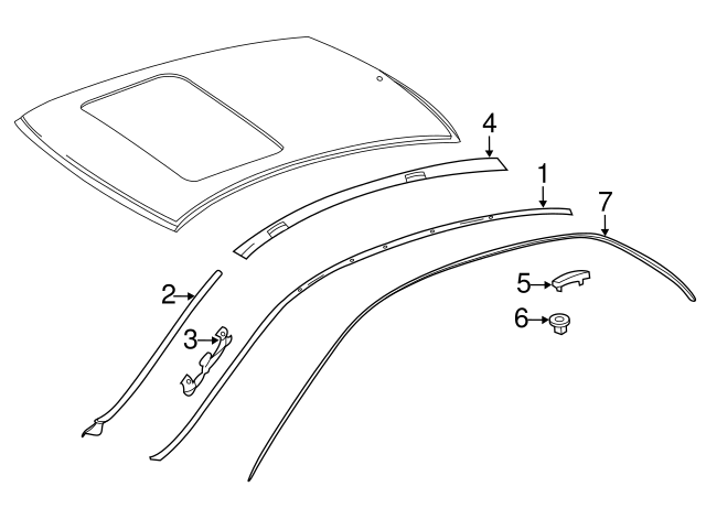 212-690-06-82-5230 - Drip Molding 2010-2016 Mercedes-Benz | Mercedes ...