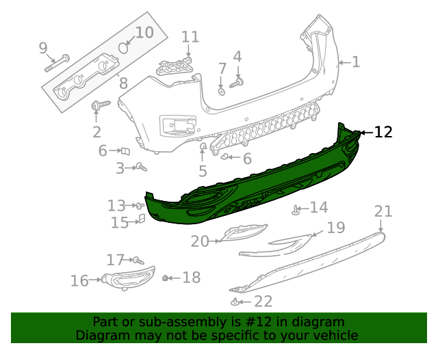 84974328 GM Black Rear Bumper Lower Fascia | GM Parts Store