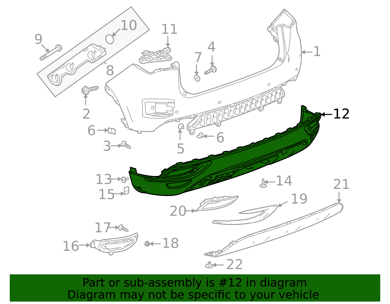 2021-2023 Buick Envision Black Rear Bumper Lower Fascia 84900859 GM ...