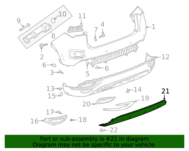 84788332 - Rear Bumper Fascia Lower Skid Plate 2021-2023 Buick Envision ...