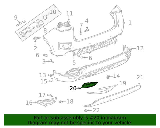 2021-2023 Buick Envision Driver Side Rear Bumper Fascia Lower Molding ...
