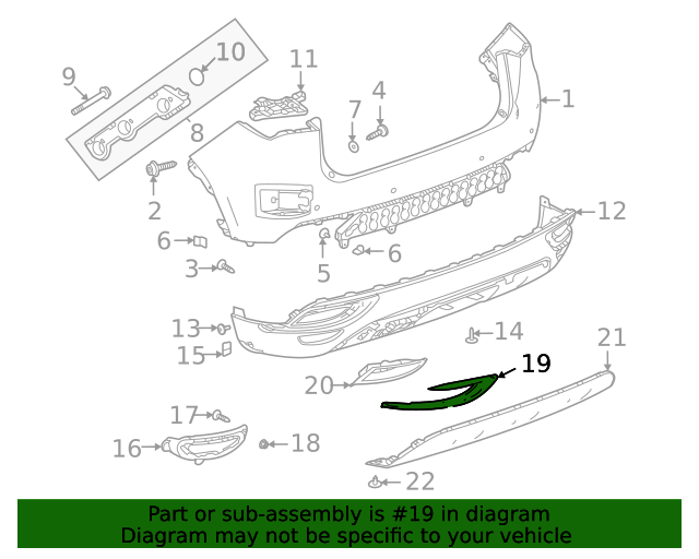 2021-2022 Buick Envision Black Ice Chrome Driver Side Rear Bumper ...