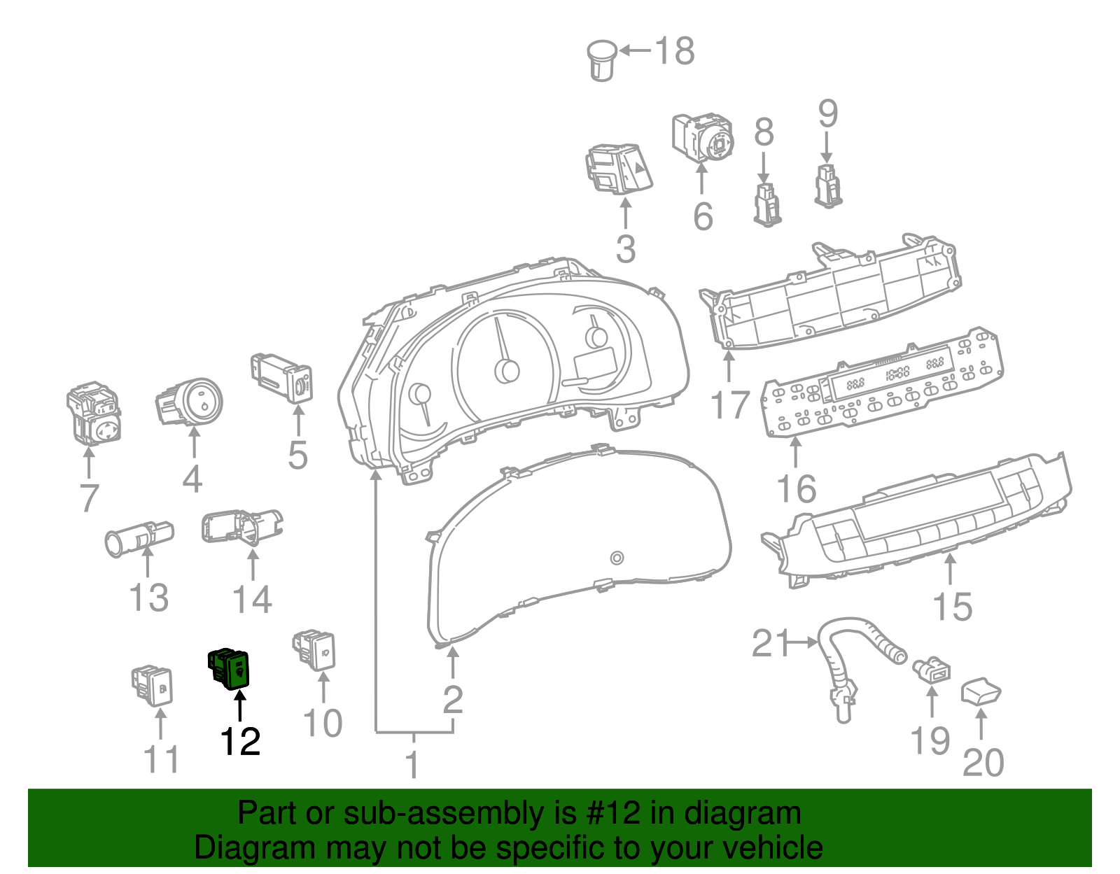 2015-2017 Lexus CT200h Mirror Switch 84871-76011 | OEM Parts Online