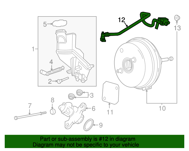 2018-2022 GM Power Brake Booster Vacuum Pipe 84974392 | GM Parts Center