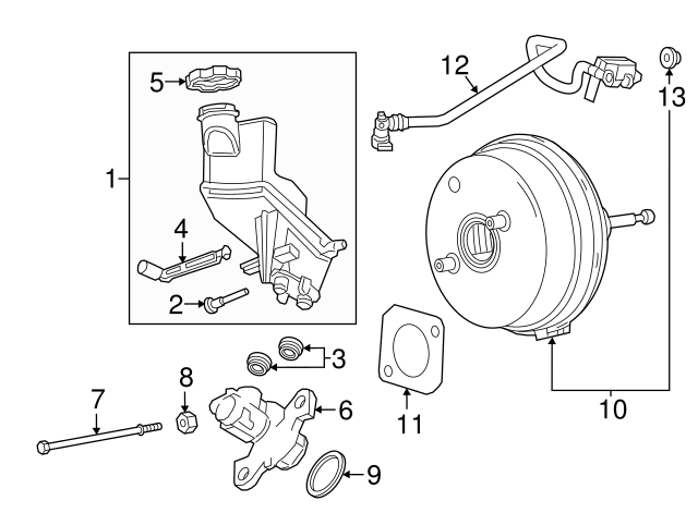 84667588 - Power Brake Booster with Gasket, Seals, Nuts, and Grommet ...