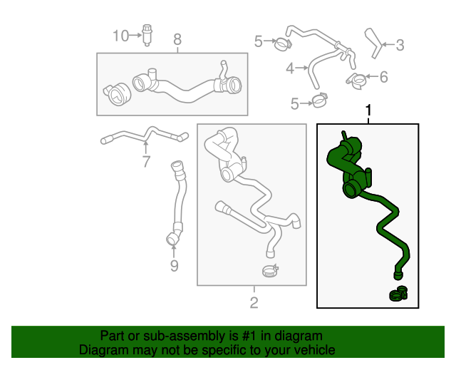 17127595252 - 2010-2019 BMW Upper Hose (17-12-7-595-252) | BMW of South ...