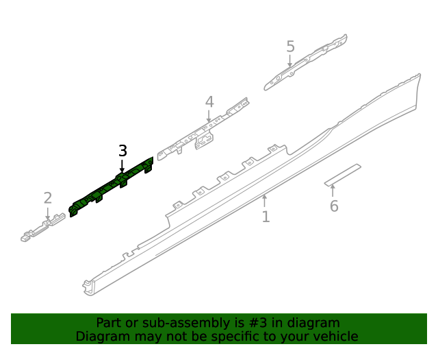 Genuine BMW 51-77-7-490-686 | Rocker Molding Support | FREE Shipping on ...