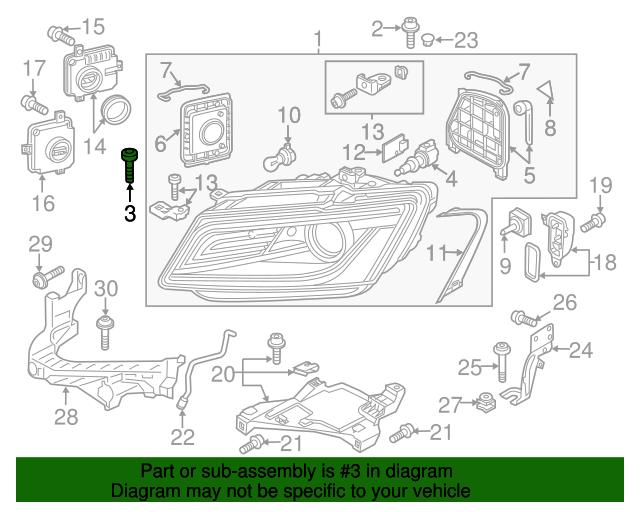 N-911-182-01 - Headlamp Assembly Screw 2005-2017 Audi | Audi OEM Parts