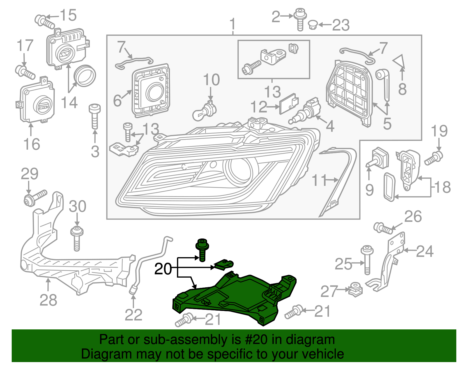 2013-2017 Audi Mount Plate 8R0-941-454-A | OEM Parts Online
