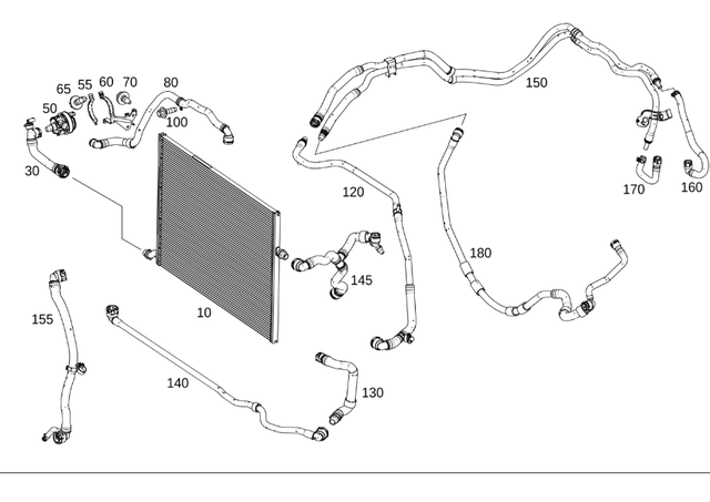 2015-2020 Mercedes-Benz C 300 Coolant Hose 205-501-84-01 | Mercedes ...