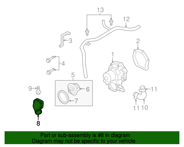 1991-2020 Subaru Thermostat Housing 11060AA061 | Subaru Parts For You