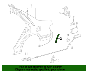 1997-2001 Toyota Camry Quarter Panel Protector 58745-33010 | Toyota ...