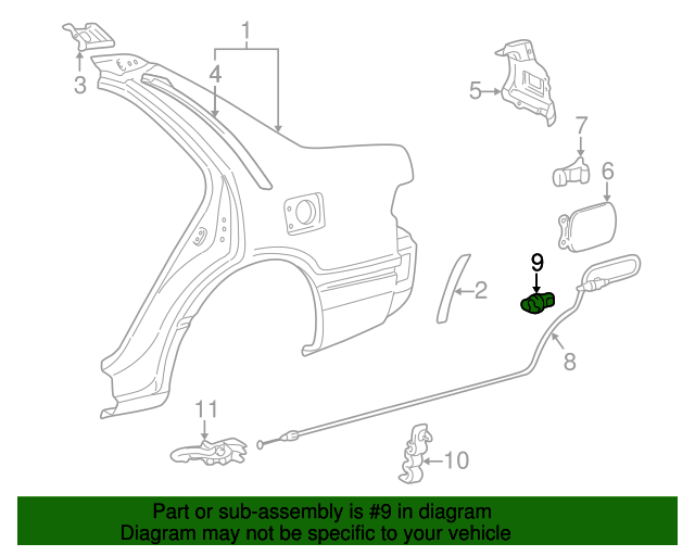 1997-2007 Toyota Release Cable Retainer 77377-AA010 | Toyota Parts Center