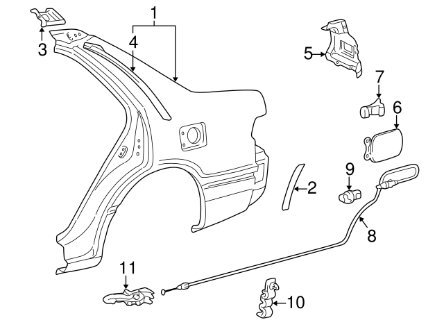 1997-2001 Toyota Camry Fuel Door 77350-AA050 | OEM Parts Online