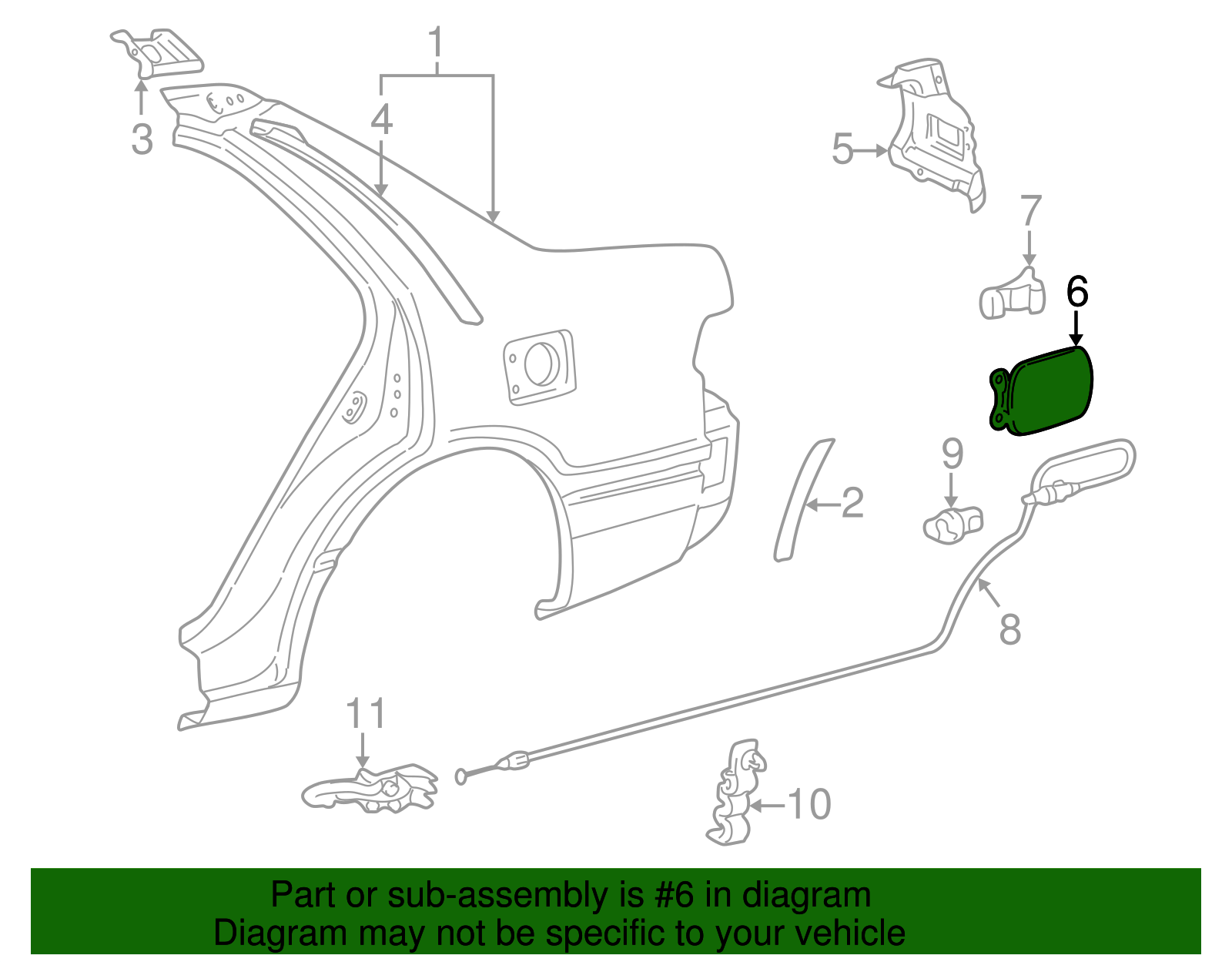 77350-AA050 - 1997-2001 Toyota Camry - Fuel Door | Sparks Parts
