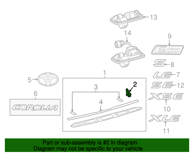 76817-12070 - Spoiler Clip - 2014-2019 Toyota | OEM Genuine Toyota Parts