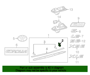 2014-2019 Toyota Spoiler Clip 76817-12070 | Toyota Parts Center