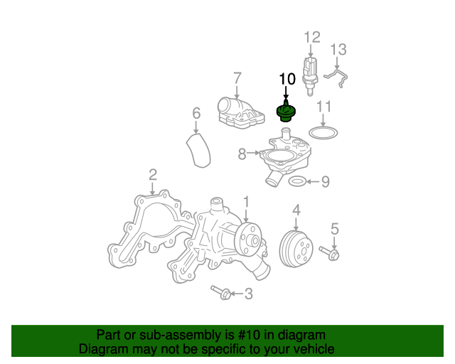 2001-2011 Ford Thermostat 2L2Z-8575-AA | OEM Parts Online