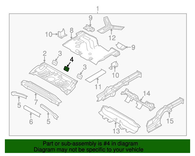 65533-1R300 - Center Floor Pan Center Bracket 2012-2017 Kia Rio | Kia ...