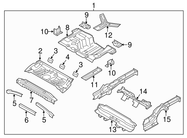 65654-1W000 - Rear Floor Pan Rear Bracket - 2012-2017 Kia Rio | Kia ...