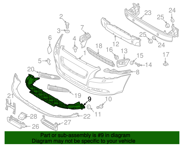 30763747 - Radiator Support Splash Shield 2008-2011 Volvo S40 ...