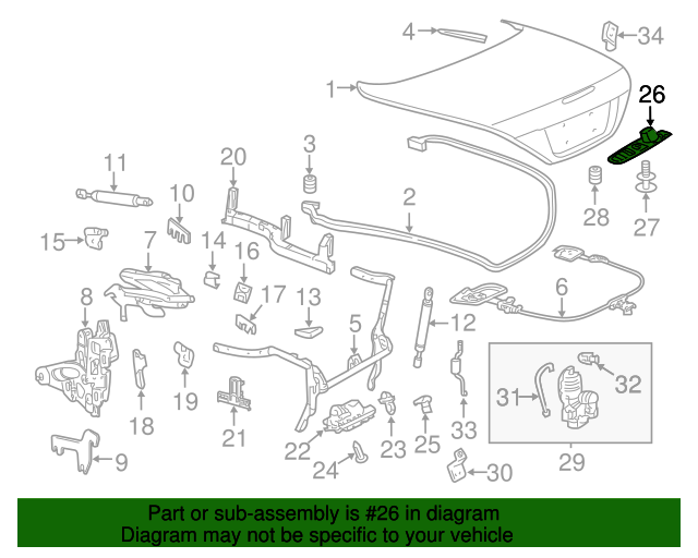 230-693-12-17-9C75 - Deck Lid Handle 2011-2012 Mercedes-Benz ...
