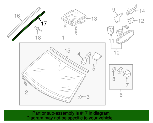 2017-2023 Audi Side Molding Retainer Strip 8W0-845-453 | OEM Parts Online