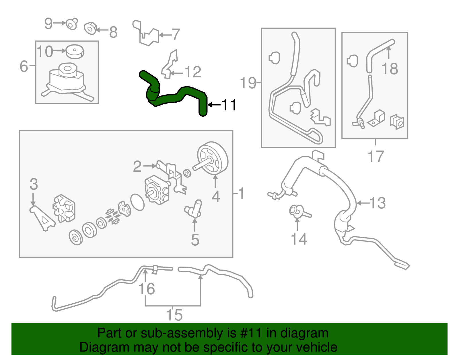 49717-1AA1B - Power Steering Suction Hose - 2010-2014 Nissan Murano ...
