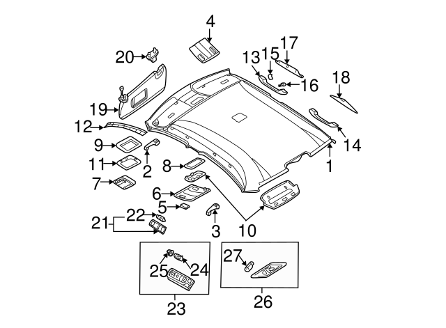 Genuine BMW 51-44-8-265-400 | Headliner Support | FREE Shipping on Most ...