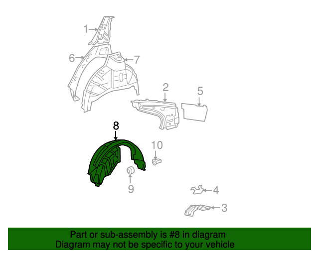 2007-2012 Lexus ES350 Wheelhouse Liner 65638-33040 | OEM Parts Online