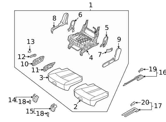 2021-2023 Kia Sorento Seat Track 89600-R5200 | TascaParts.com