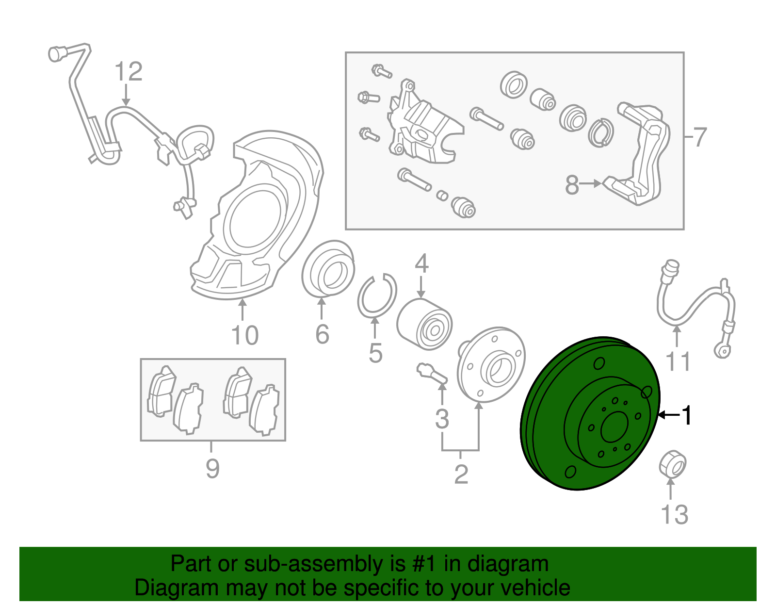 43512-48110 - Disc Brake Rotor Front 2008-2013 Toyota Highlander ...