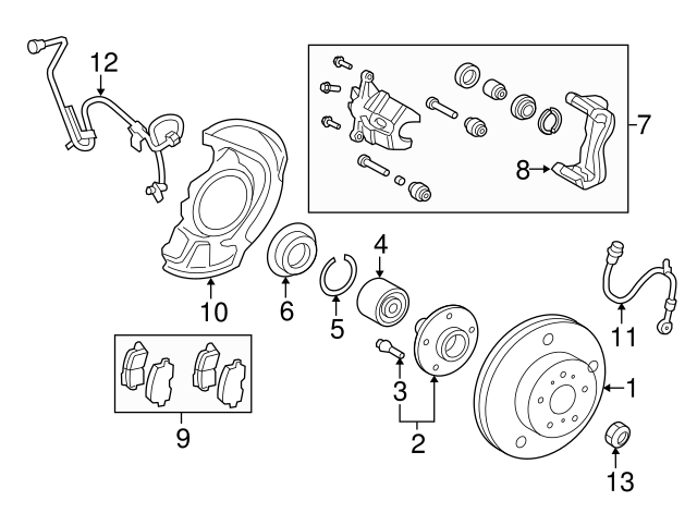04465-48150 - Disc Brake Pad Set Front - 2008-2013 Toyota Highlander ...