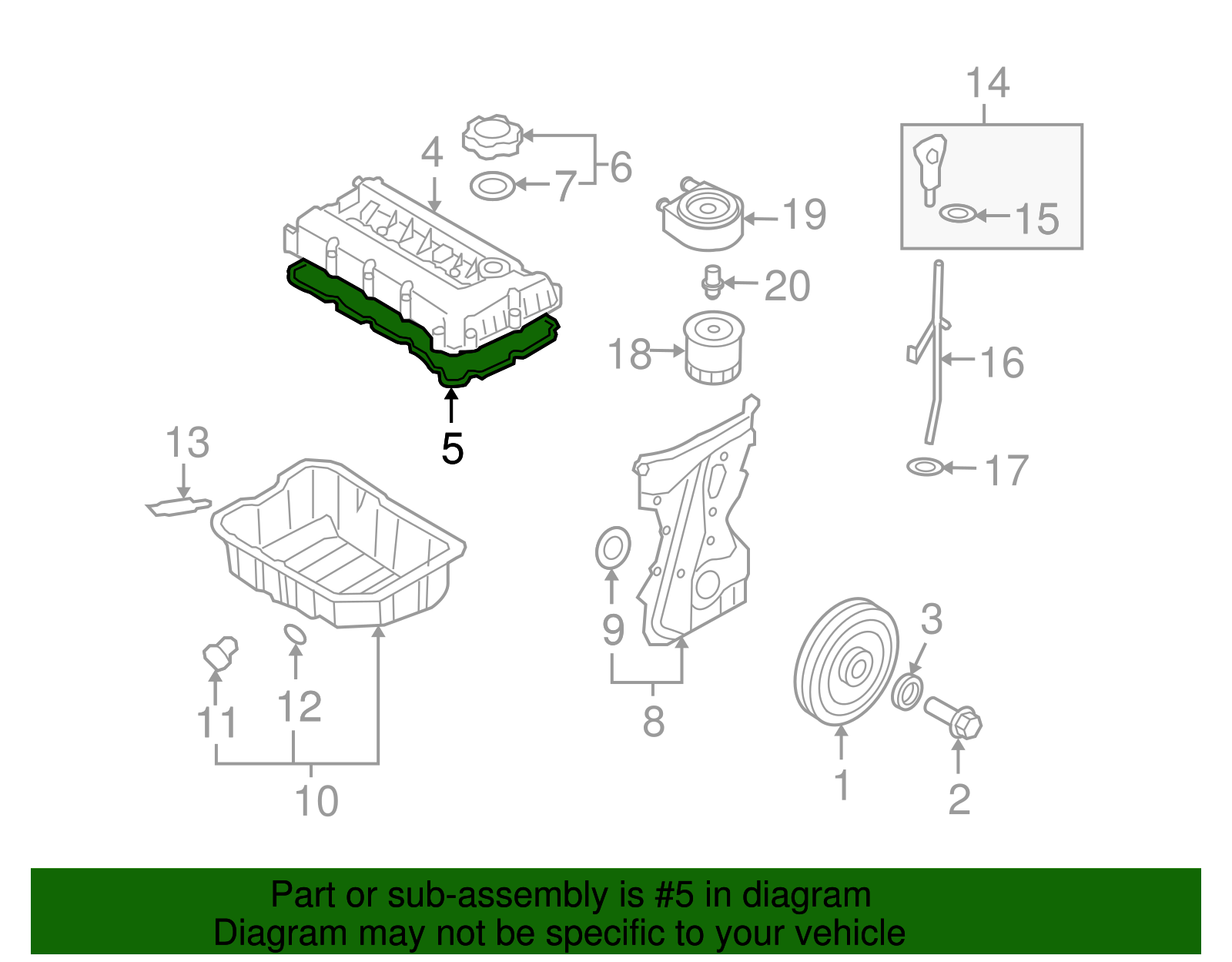 Hyundai - 22441-2G100 - Valve Cover Gasket - 2010-2015 Hyundai | OEM ...