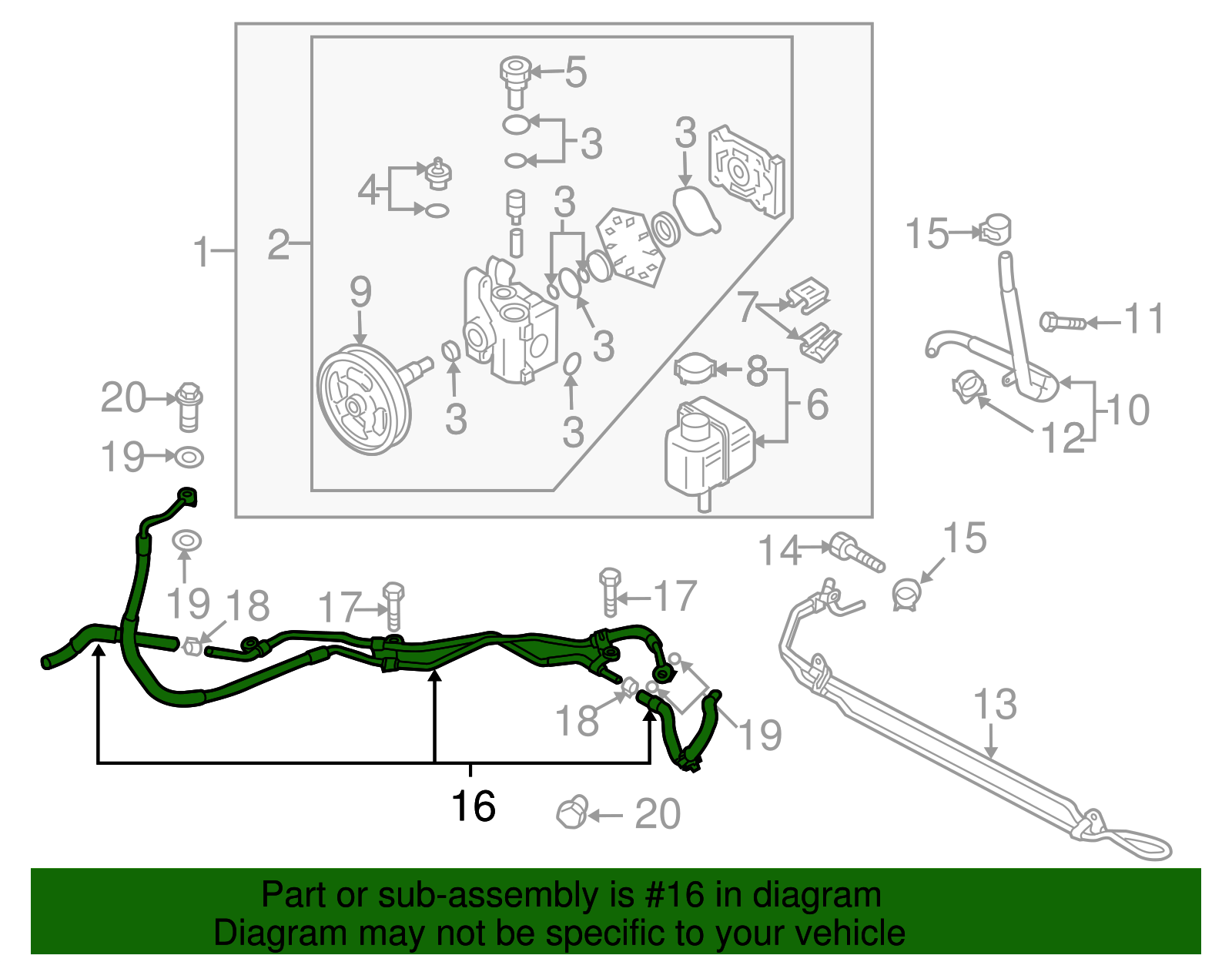 EH48-32-41Y - Power Steering Pressure Hose - 2010-2012 Mazda CX-7 ...