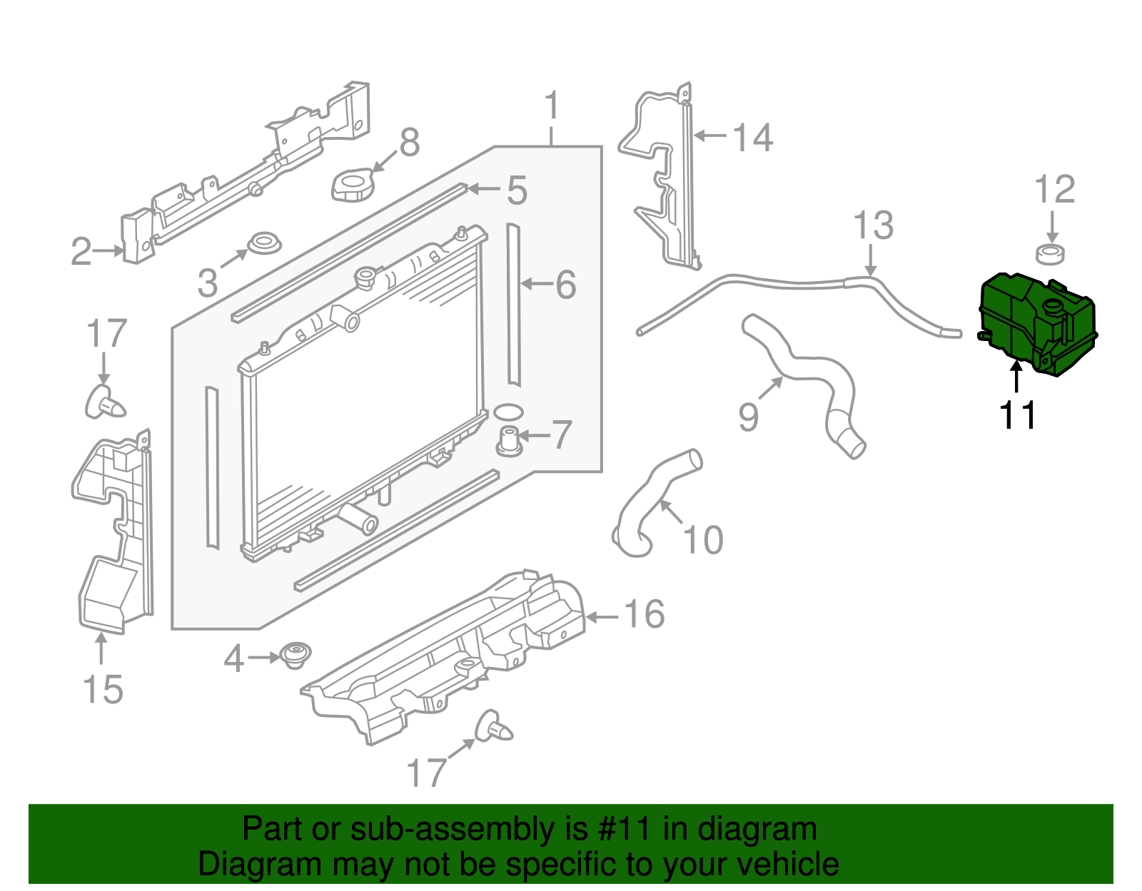 2017-2020 Nissan Rogue Reservoir Tank 21710-4BA0A | Nissan Parts Central