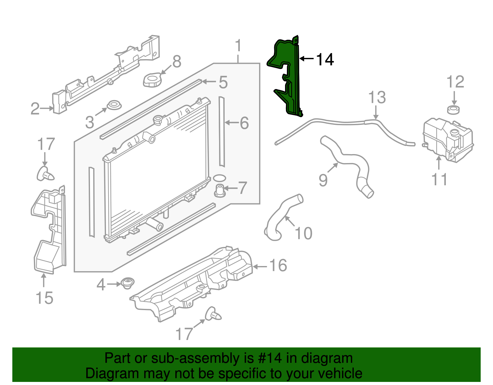 2014-2016 Nissan Rogue Air Guide 21558-4BA0A | Bill Kay Nissan Parts