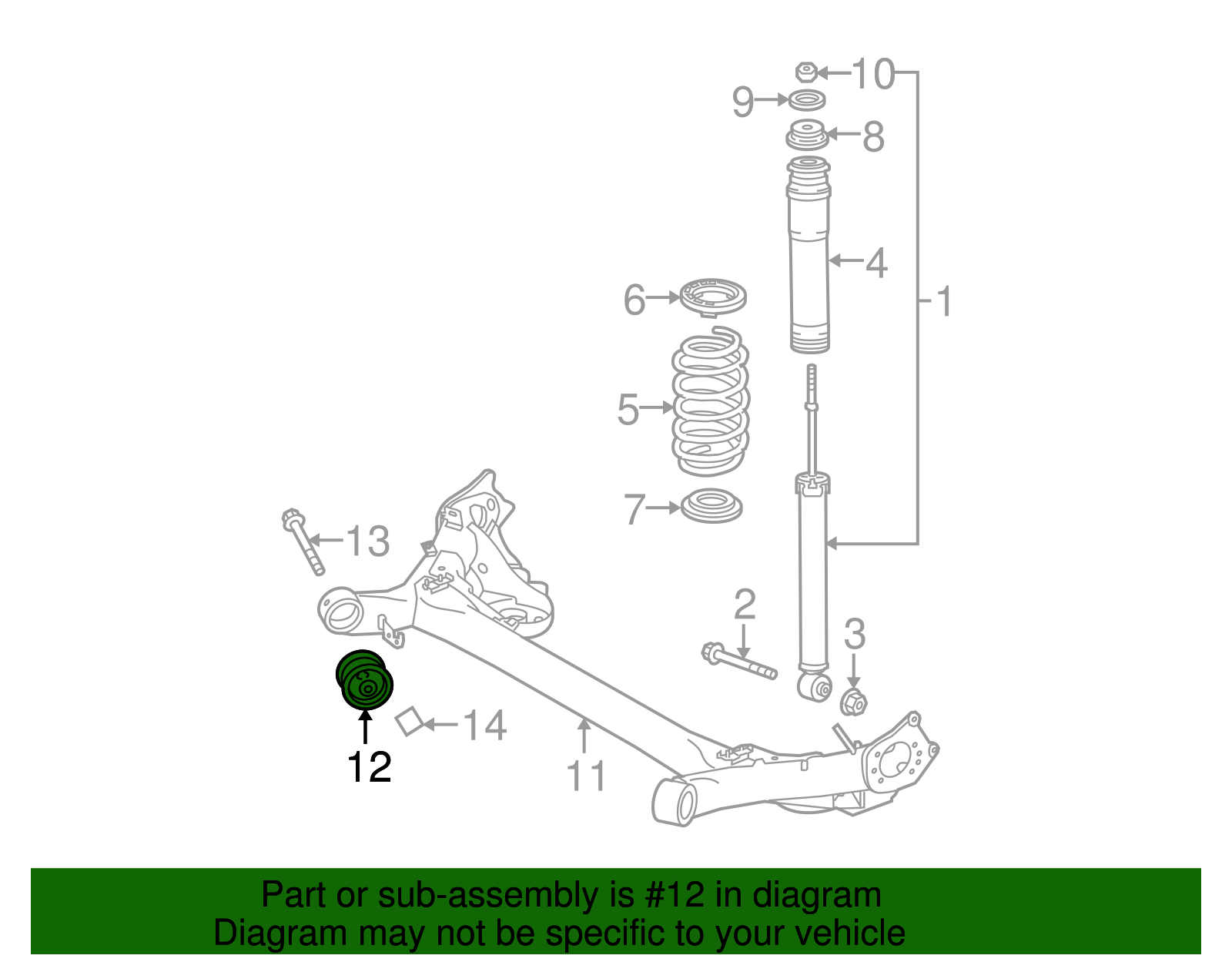 2010-2015 Toyota Axle Bushing 48725-47030 | Toyota Parts Center