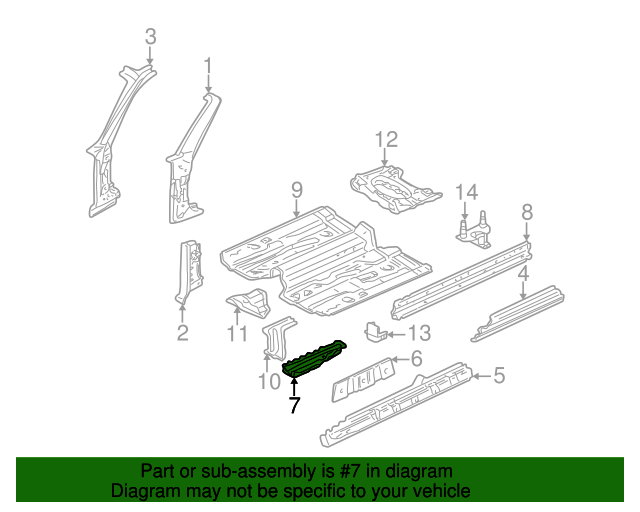 1997-2005 Porsche Floor Side Rail 996-501-525-00-GRV | Porsche Marin