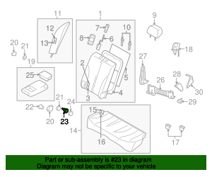 2007-2009 Nissan Versa Armrest Assembly Bolt 87615-EL05A | QuirkParts
