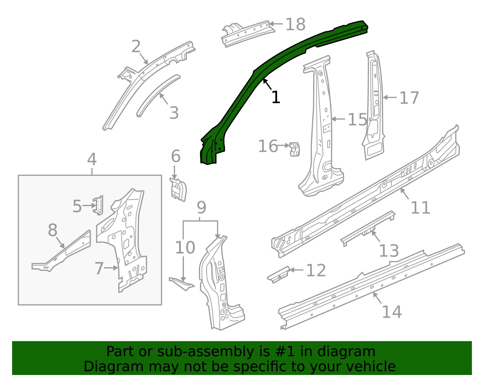 2022-2023 Volkswagen Arteon Windshield Pillar Reinforced 3G8-809-428-B ...