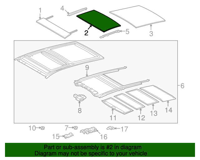 2009-2015 Toyota Venza Sunroof Glass 63201-0T020 | OEM Parts Online