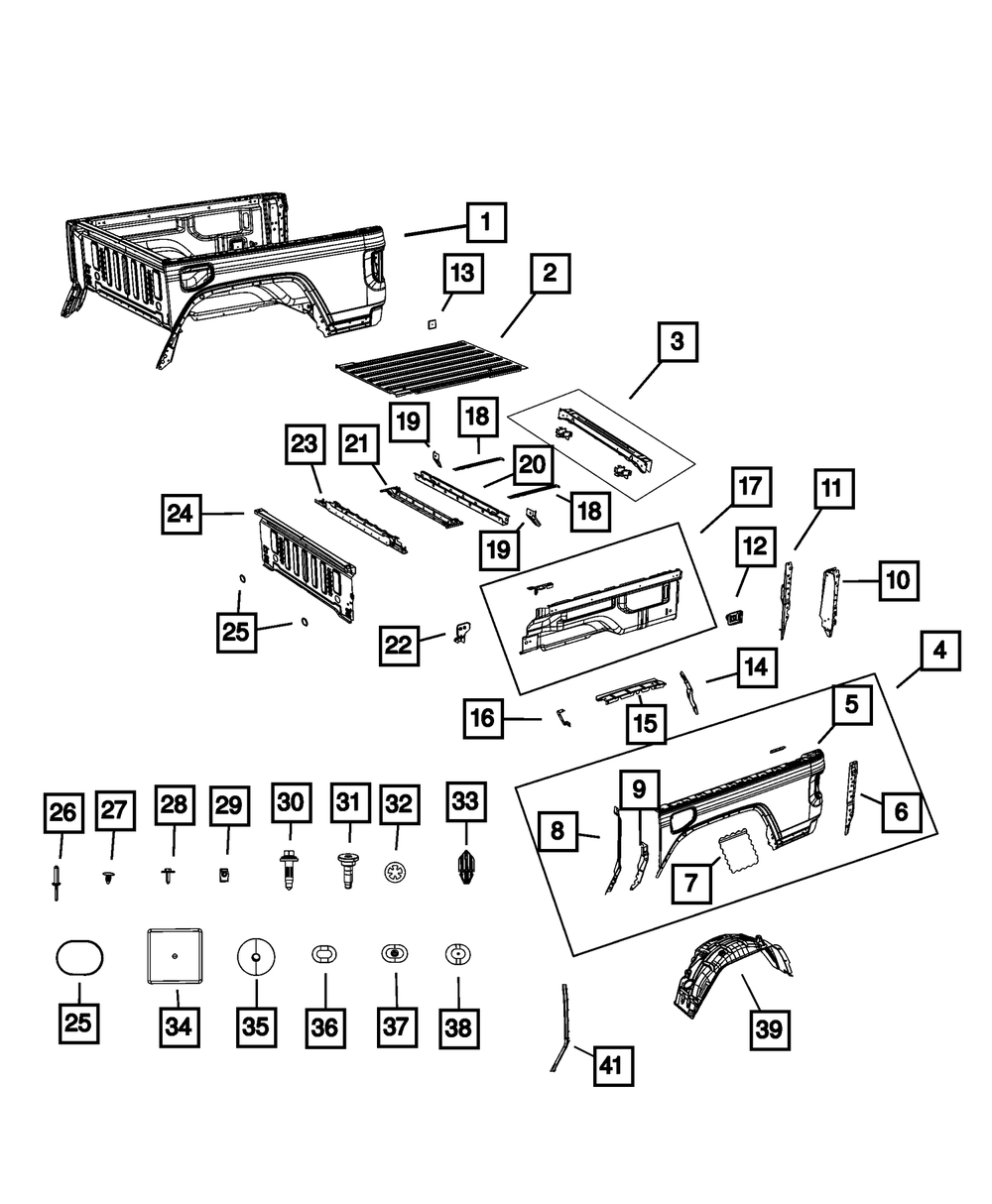 2019-2025 Mopar Box Side Inner Panel, Left 68567493AA | Mopar OEM Parts ...