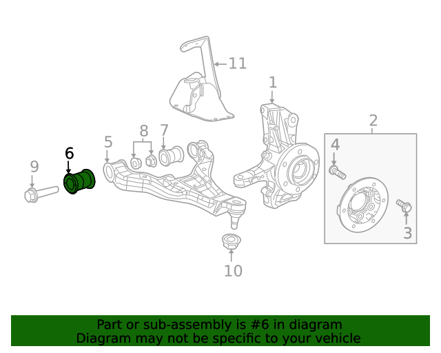 906-333-00-14 - Lower Control Arm Front Bushing 2010-2021 Mercedes-Benz ...