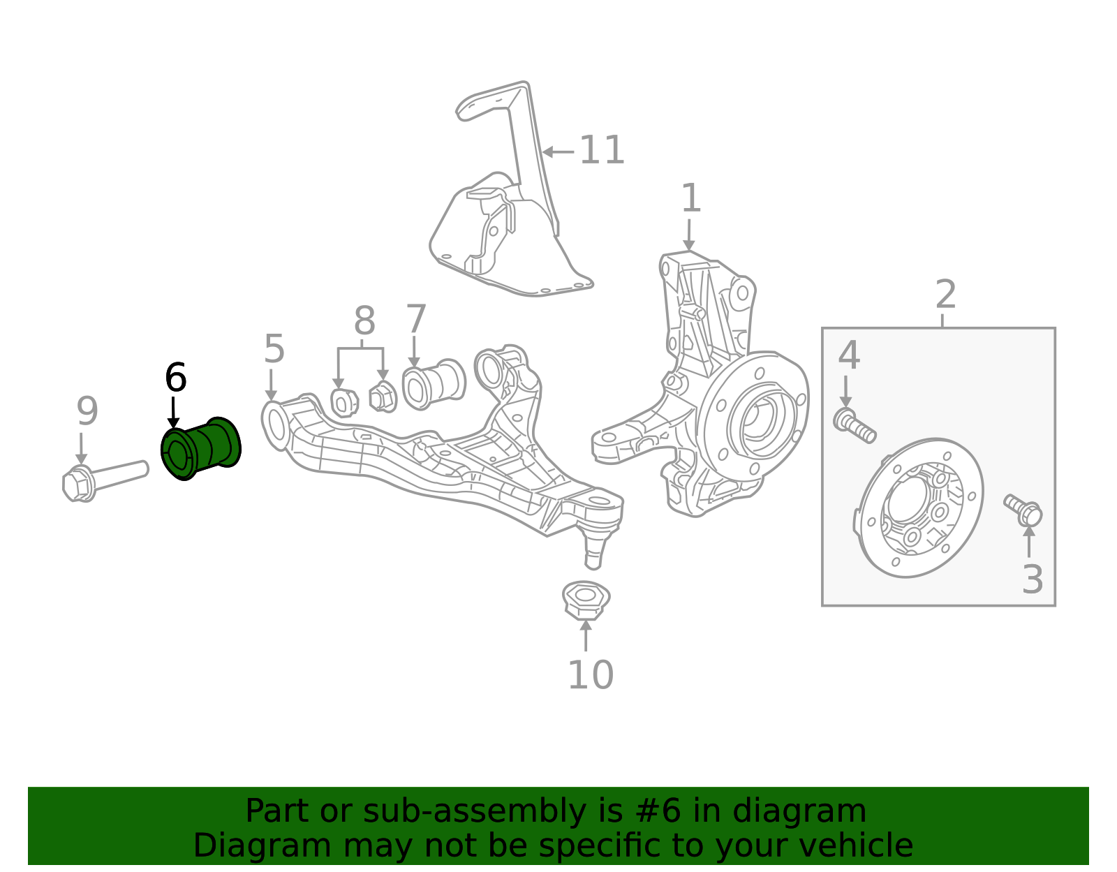 906-333-00-14 - Lower Control Arm Front Bushing 2010-2024 Mercedes-Benz ...