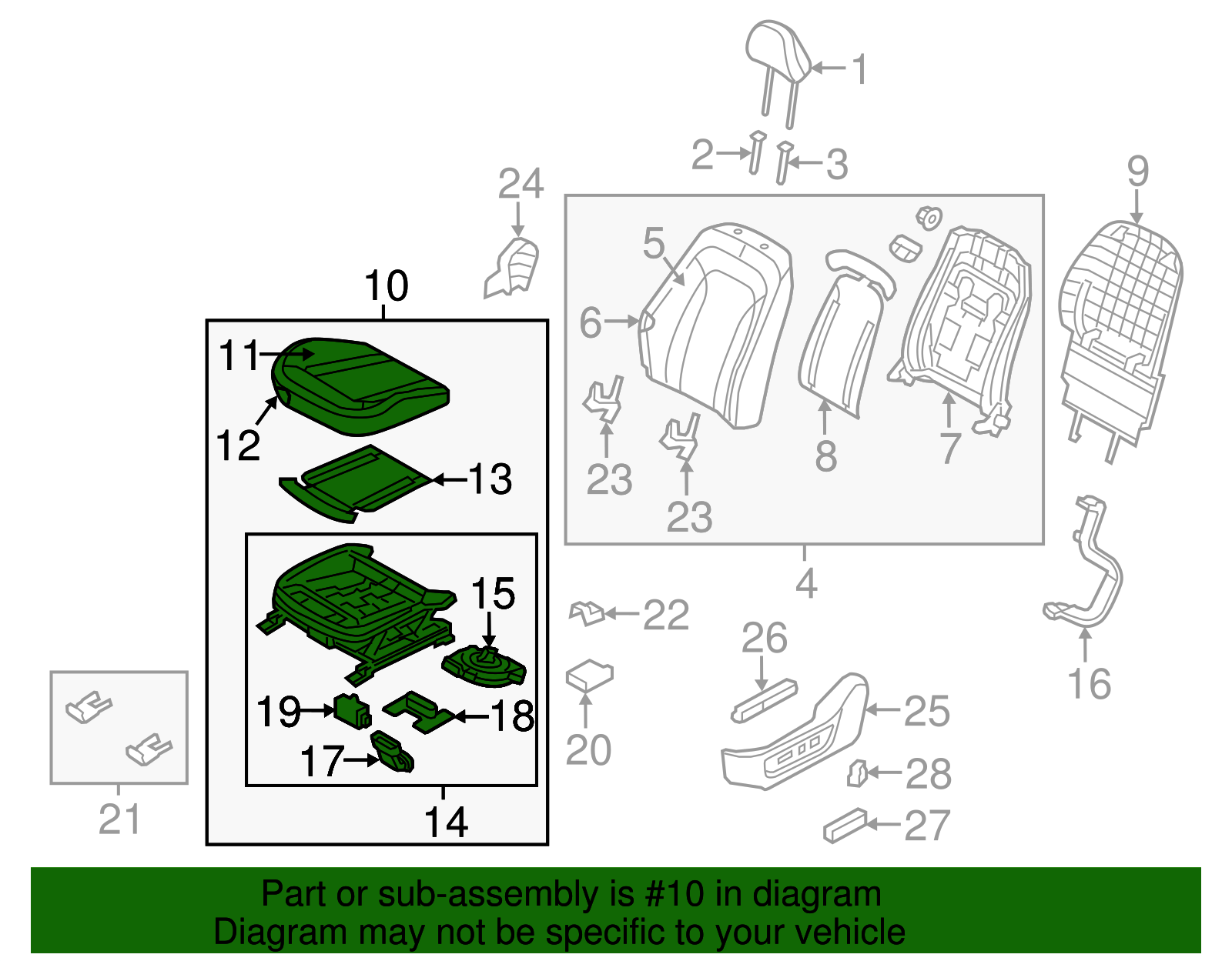 2012-2013 Kia Optima | Cushion Assembly | 88105-2T220AK9 | Kia Auto Parts