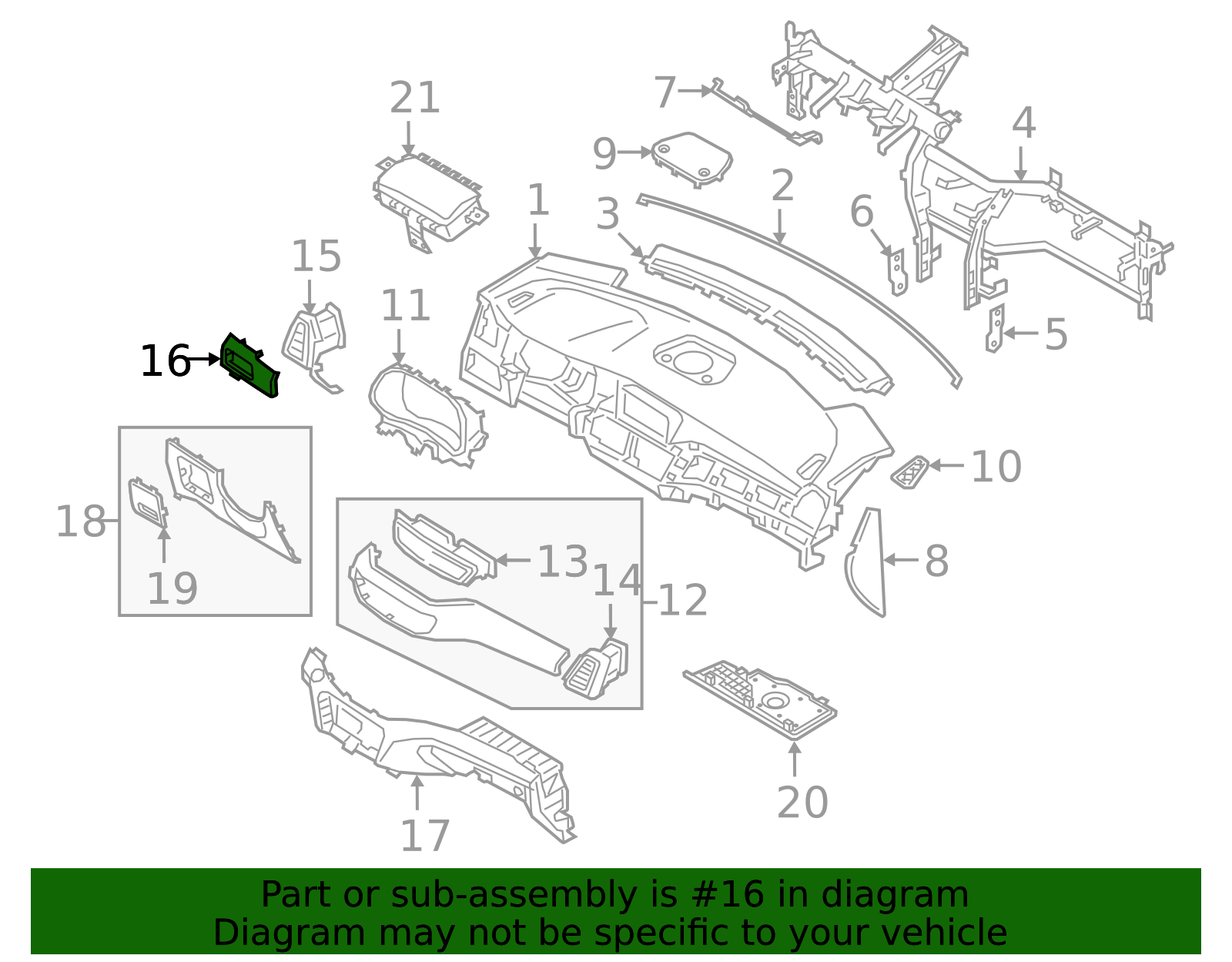 2016-2021 Hyundai Tucson Switch Panel 84780-D3000-TRY | QuirkParts