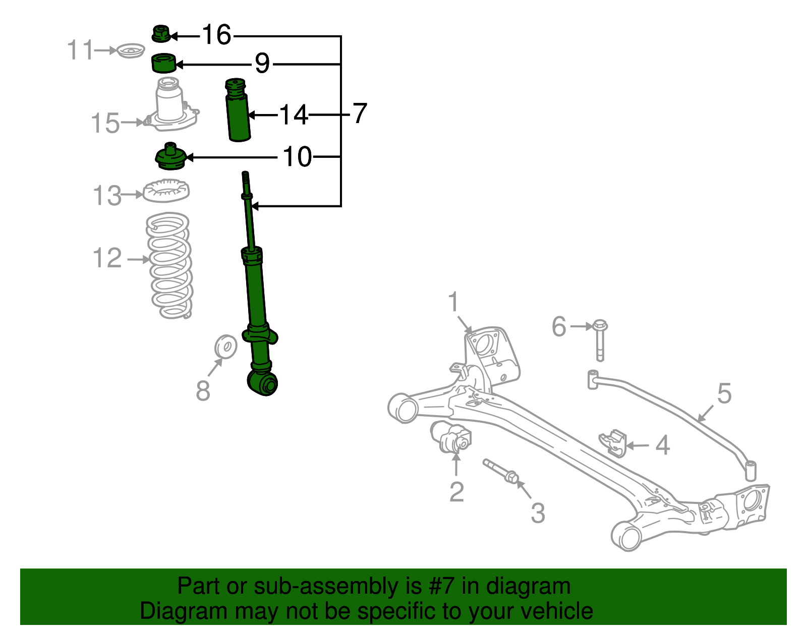2009-2011 Toyota Corolla Suspension Strut 48530-80440 | Toyota Parts Center