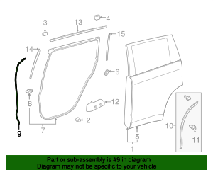 67896-0E020 - Weatherstrip - 2014-2019 Toyota Highlander | OEM Genuine ...